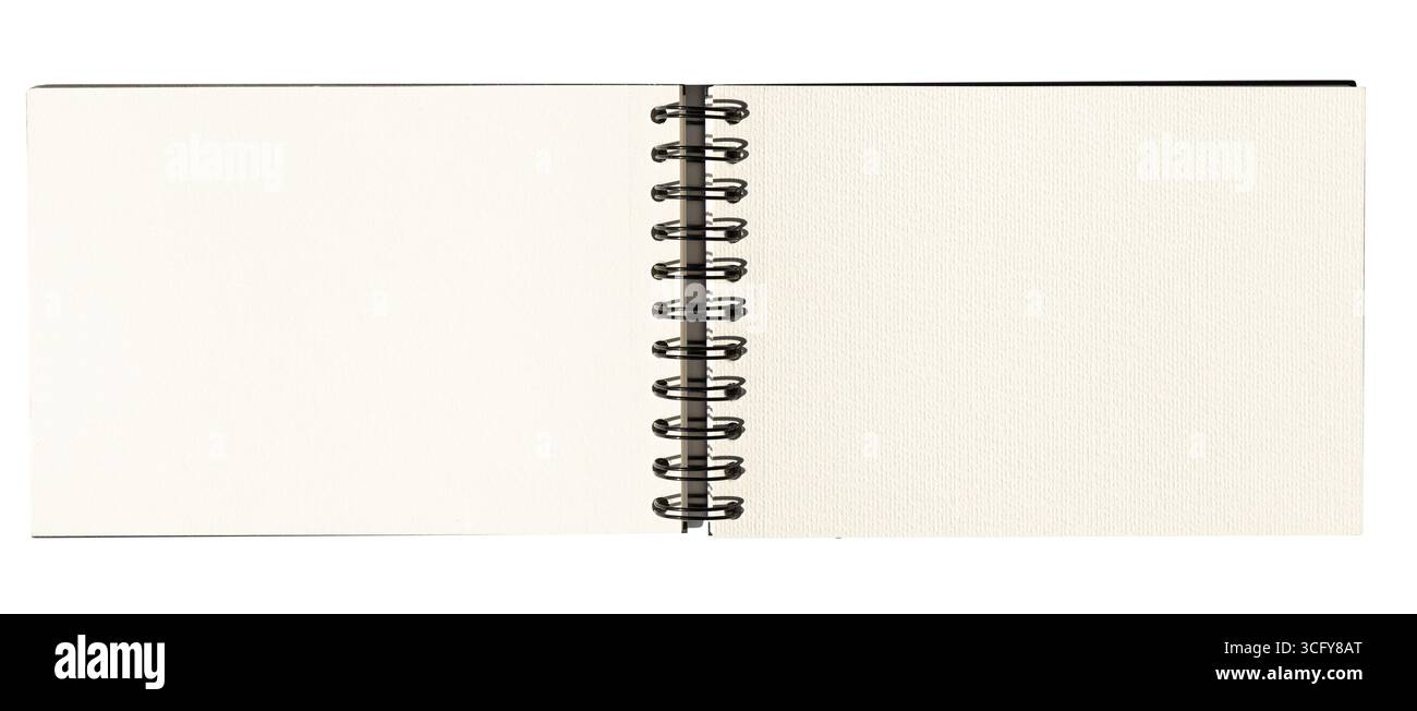 Open Watercolor Sketchbook with blank pages isolated on white ...