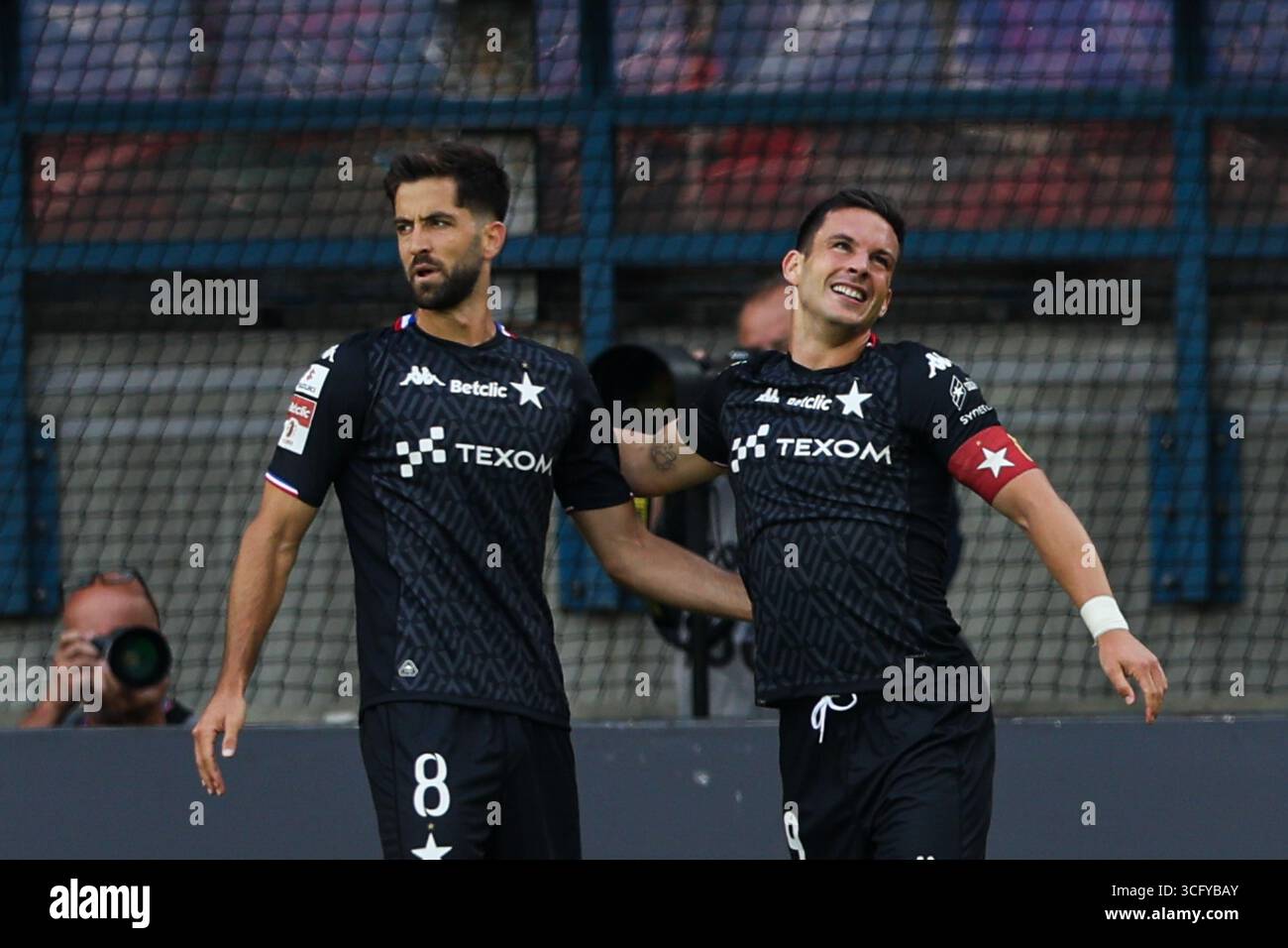 Marc Carbo of Wisla Krakow (L) and Angel Rodado of Wisla Krakow ...
