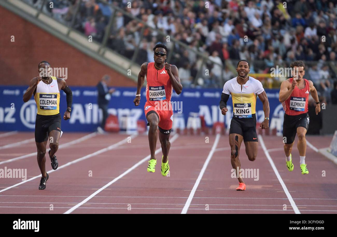 Christian Coleman, Makanakaishe Charamba, Kyree King and Kobe Vleminckx ...