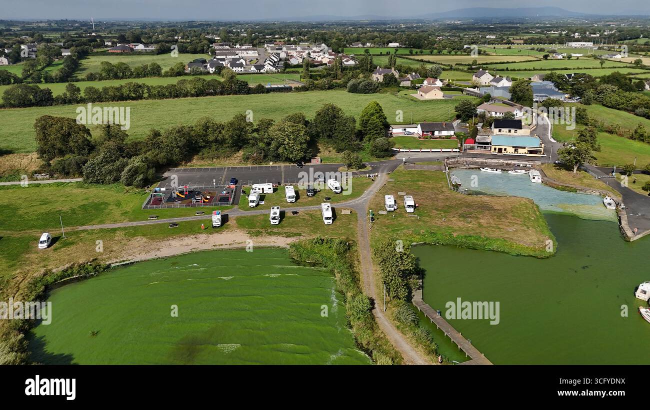 Blue-green algae at Battery Harbour on Lough Neagh near Cookstown in Co ...