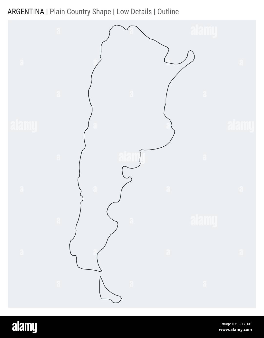 Argentina plain country map. Low details. Outline style. Shape of ...