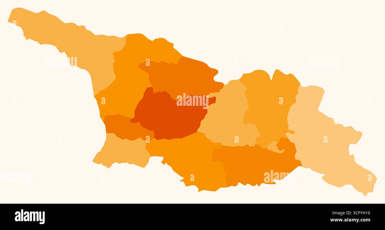 Map of Georgia with regions. Just a simple country border map with ...