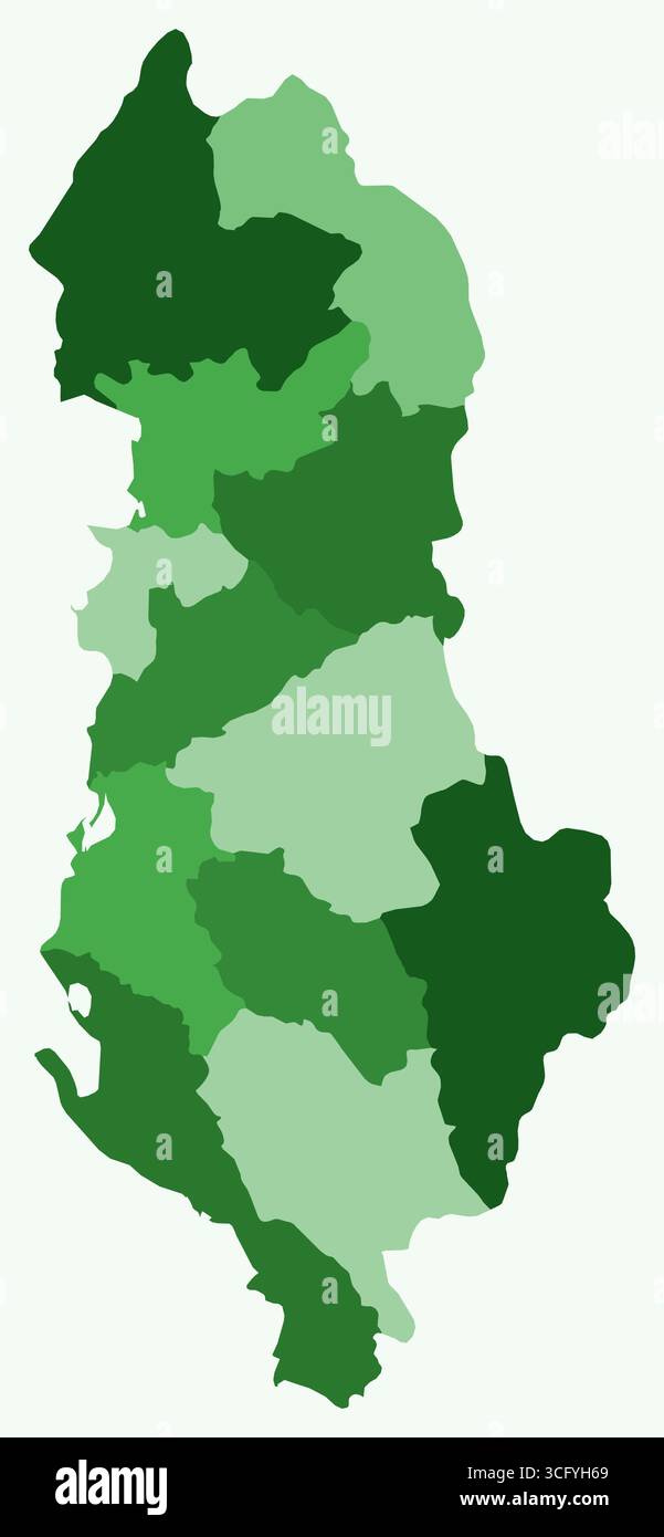 Map of Albania with regions. Just a simple country border map with ...