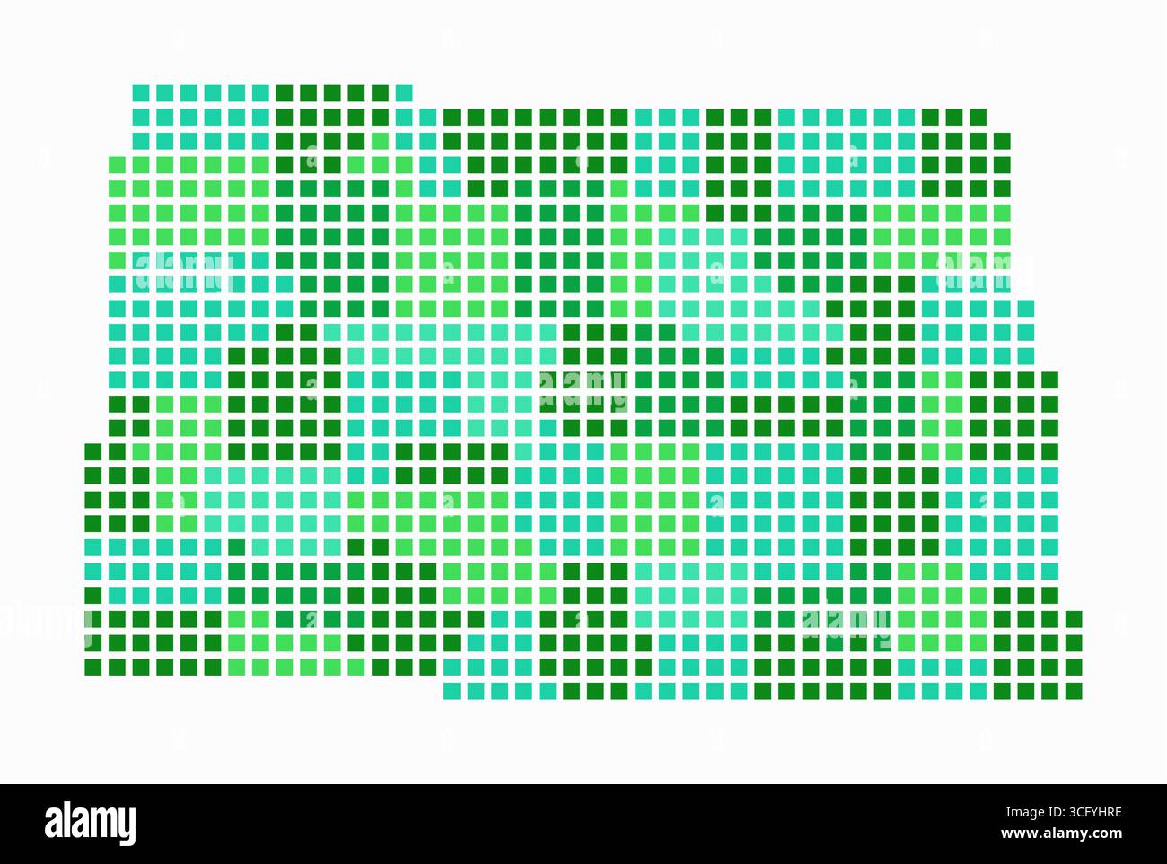 North Dakota dotted map. Digital style map of the state on white background. North Dakota shape ...