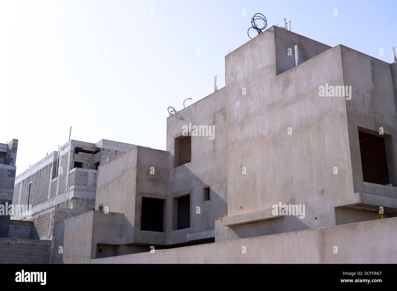 New house under construction in Riyadh, Saudi Arabia, showing cement ...