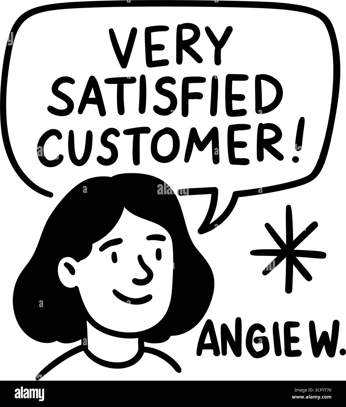 Cartoon satisfied woman bubble Cut Out Stock Images & Pictures - Alamy