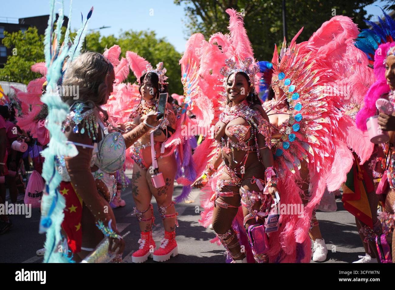 Dancers performing during the Notting Hill Carnival celebration in west ...