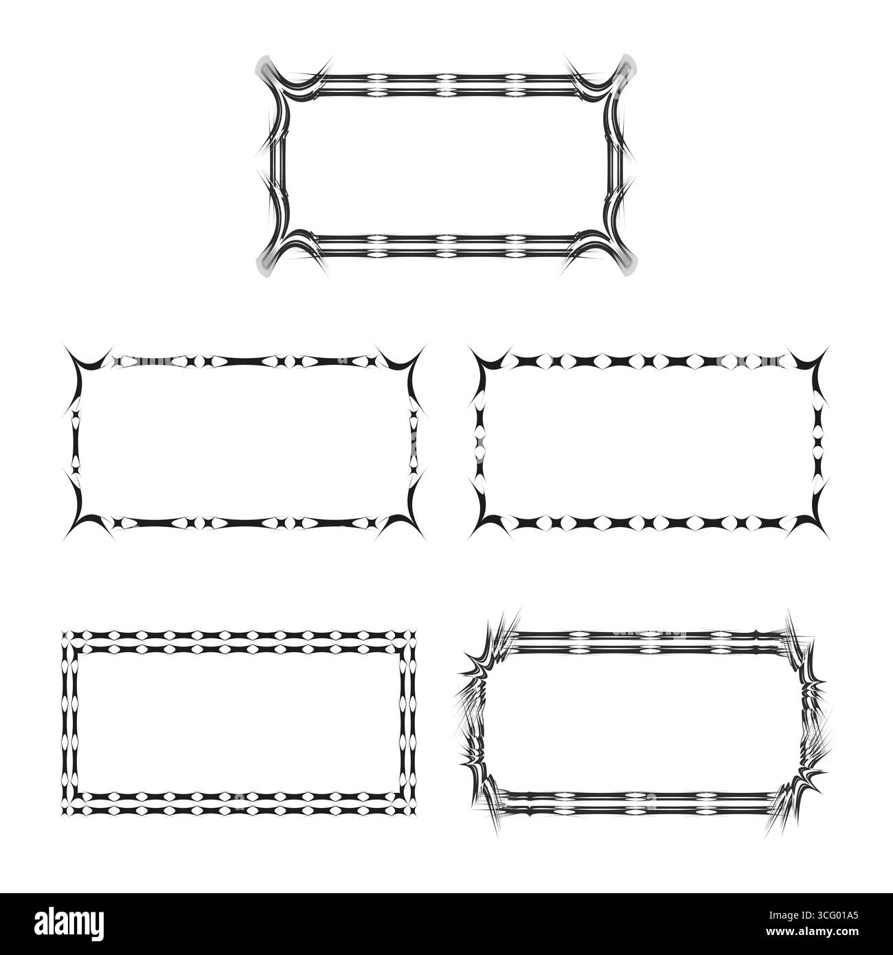Dotted border frames. Dashed rectangle shapes. Outline design elements ...