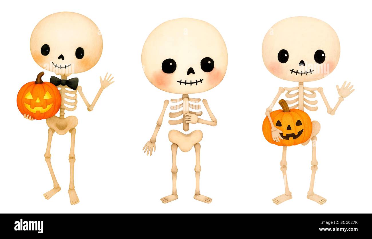 Cute Halloween Pack – Kawaii Spooky Clipart Set Stock Photo - Alamy