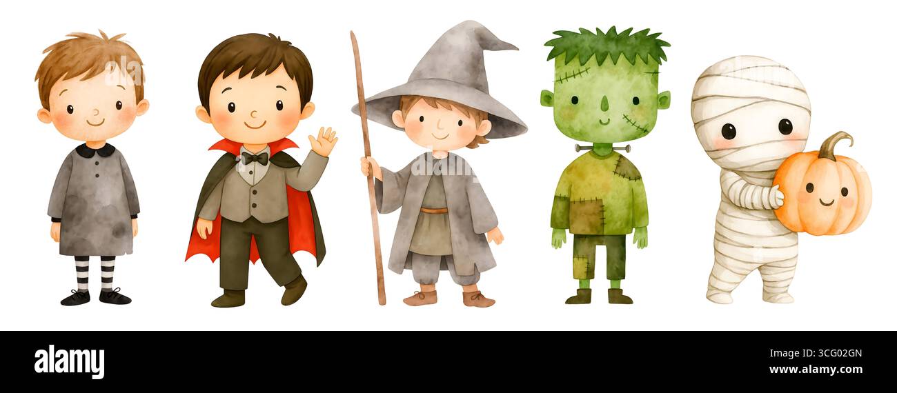 Cute Halloween Pack – Kawaii Spooky Clipart Set Stock Photo - Alamy