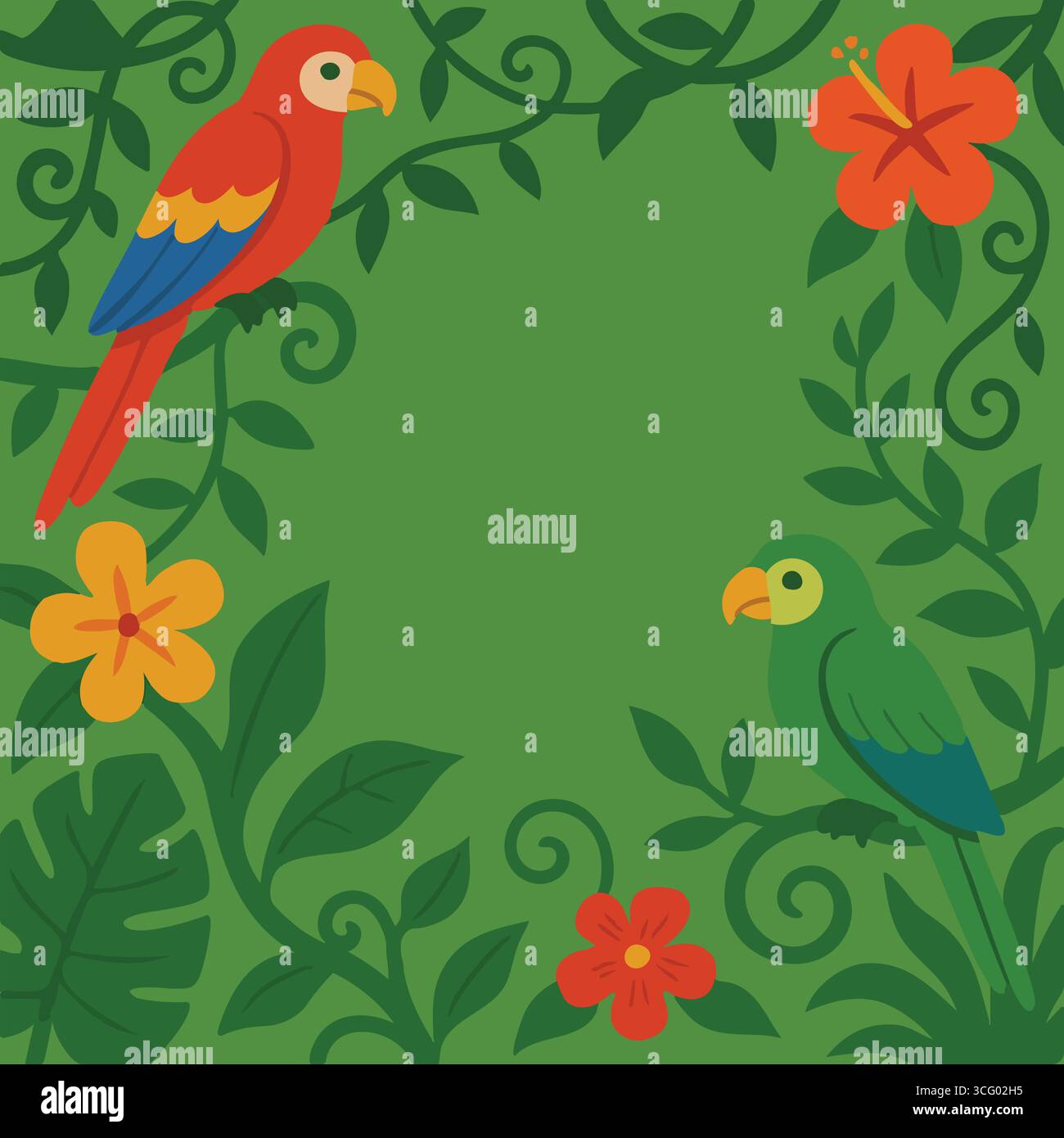 Parrots of the rainforest Stock Vector Images - Alamy