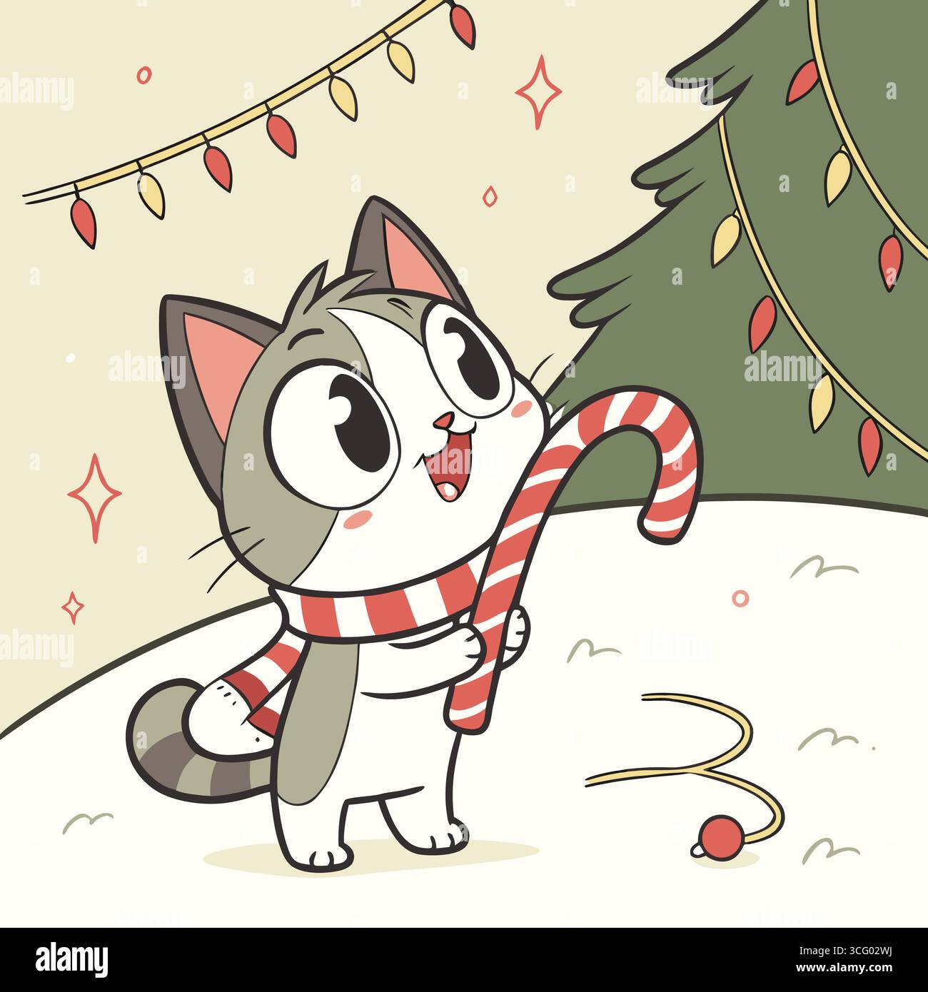 Christmas gift kawaii cartoon Stock Vector Images - Alamy