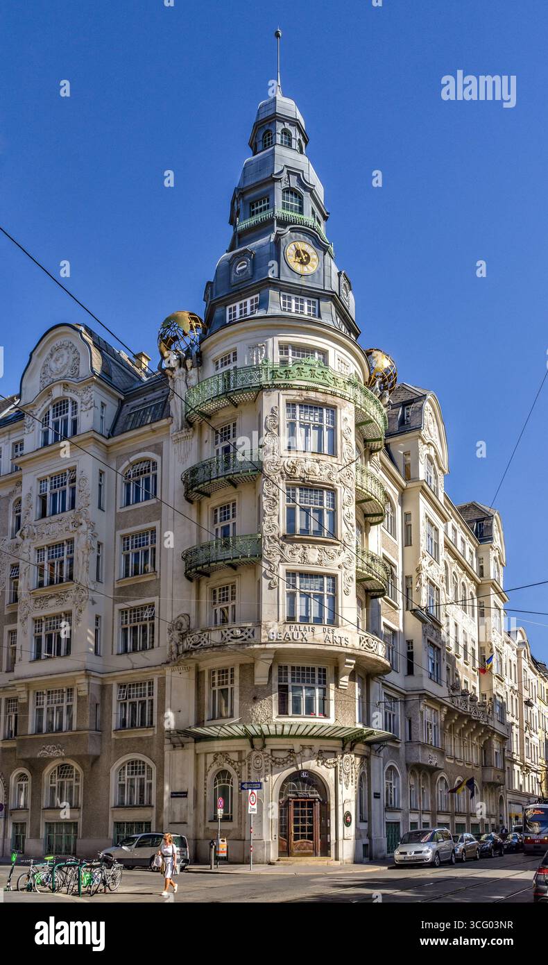 The ornate Art-Deco Palais des Beaux Arts building, Vienna, Austria ...