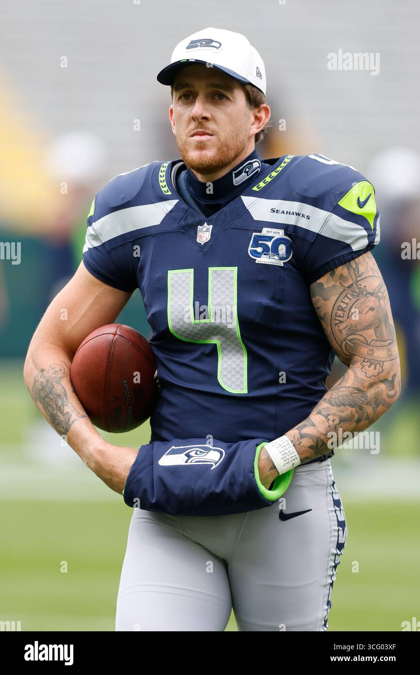 Seattle Seahawks punter Michael Dickson (4) walks on the field before a ...
