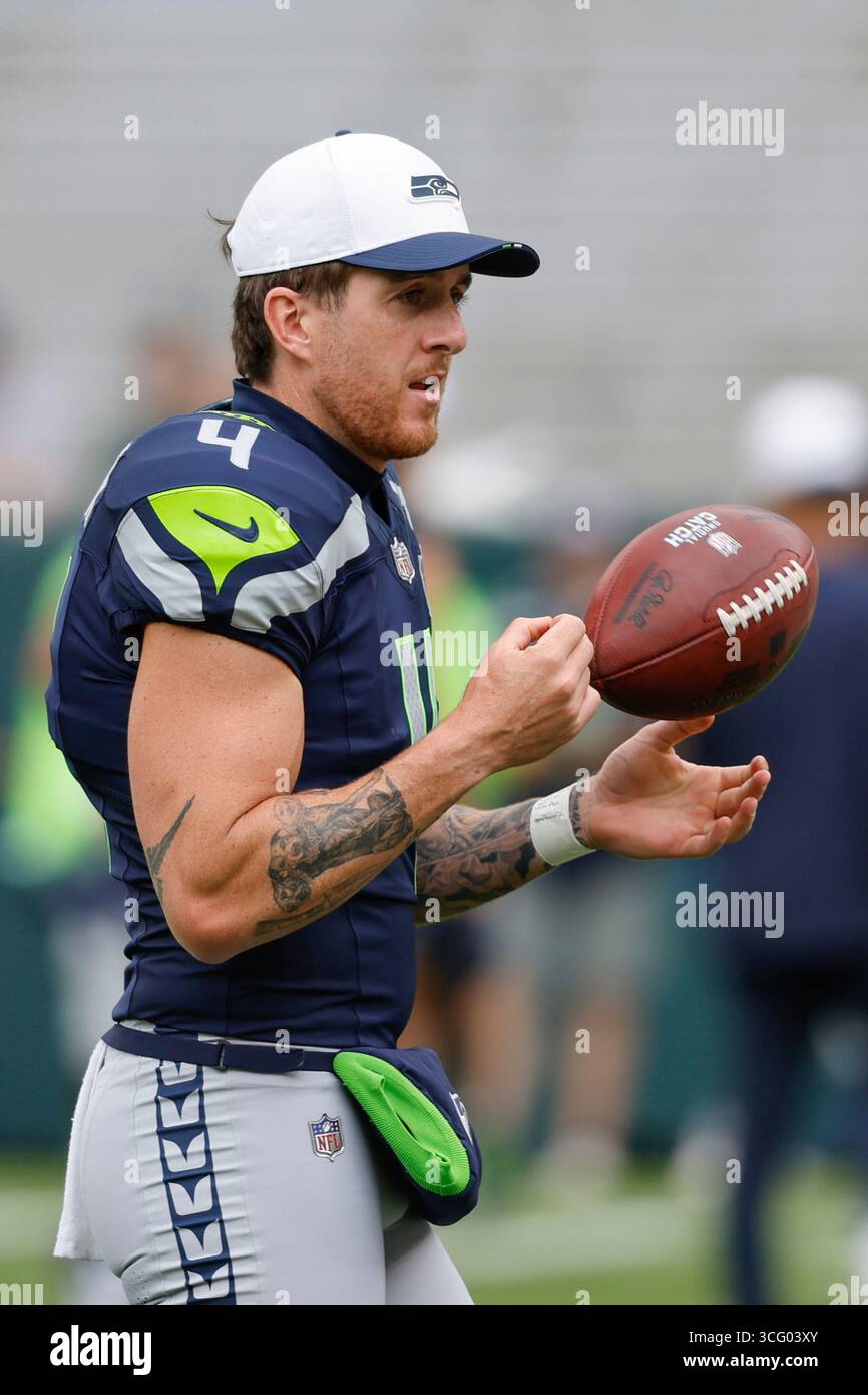 Seattle Seahawks punter Michael Dickson (4) walks on the field before a ...