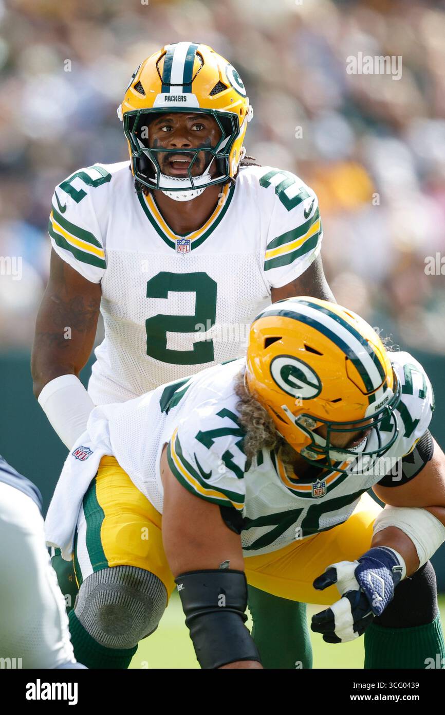 Green Bay Packers quarterback Malik Willis (2) calls a play during a ...