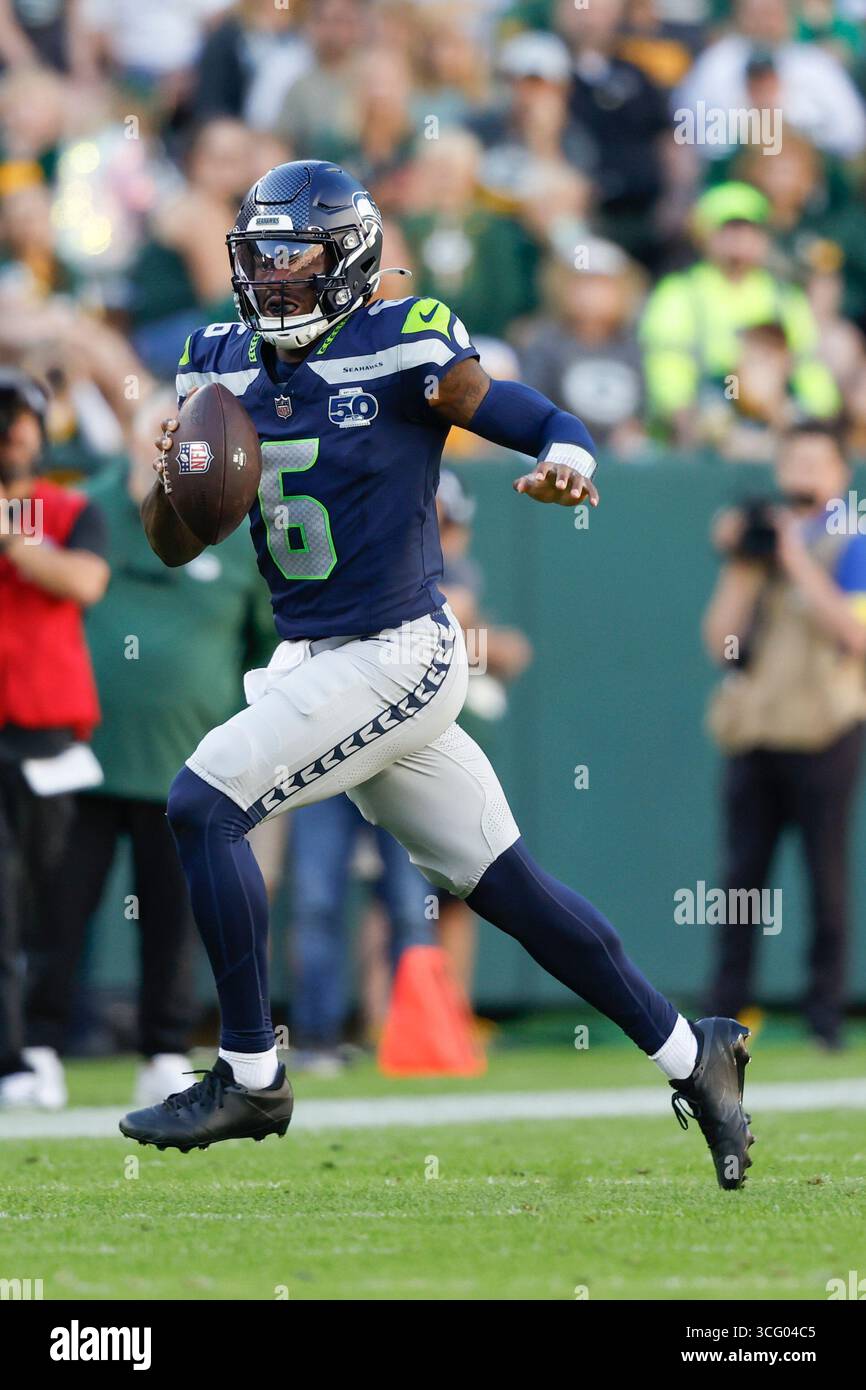 Seattle Seahawks quarterback Jalen Milroe (6) runs the ball during a ...