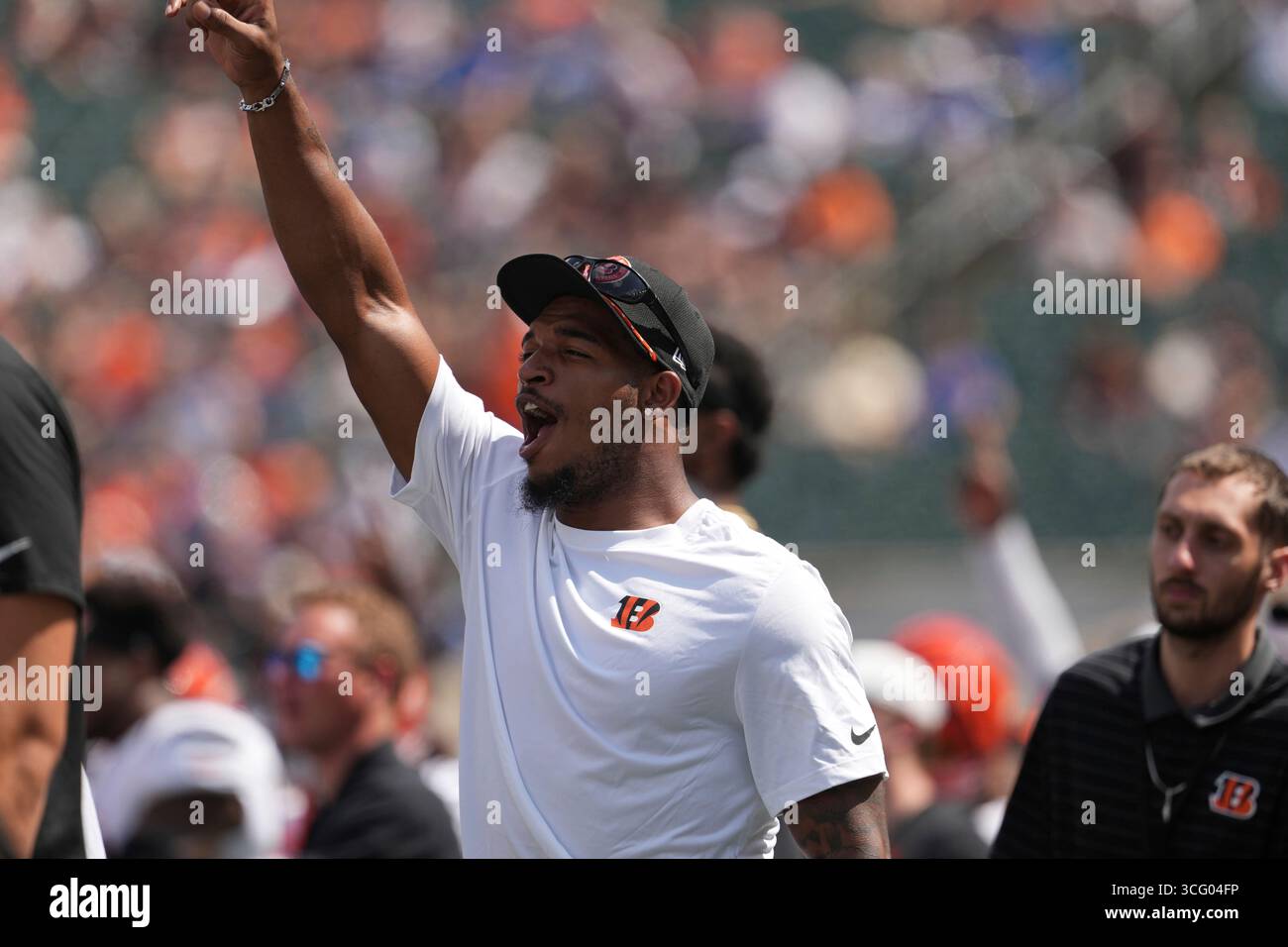 Cincinnati Bengals wide receiver Ja'Marr Chase (1) reacts to a play ...