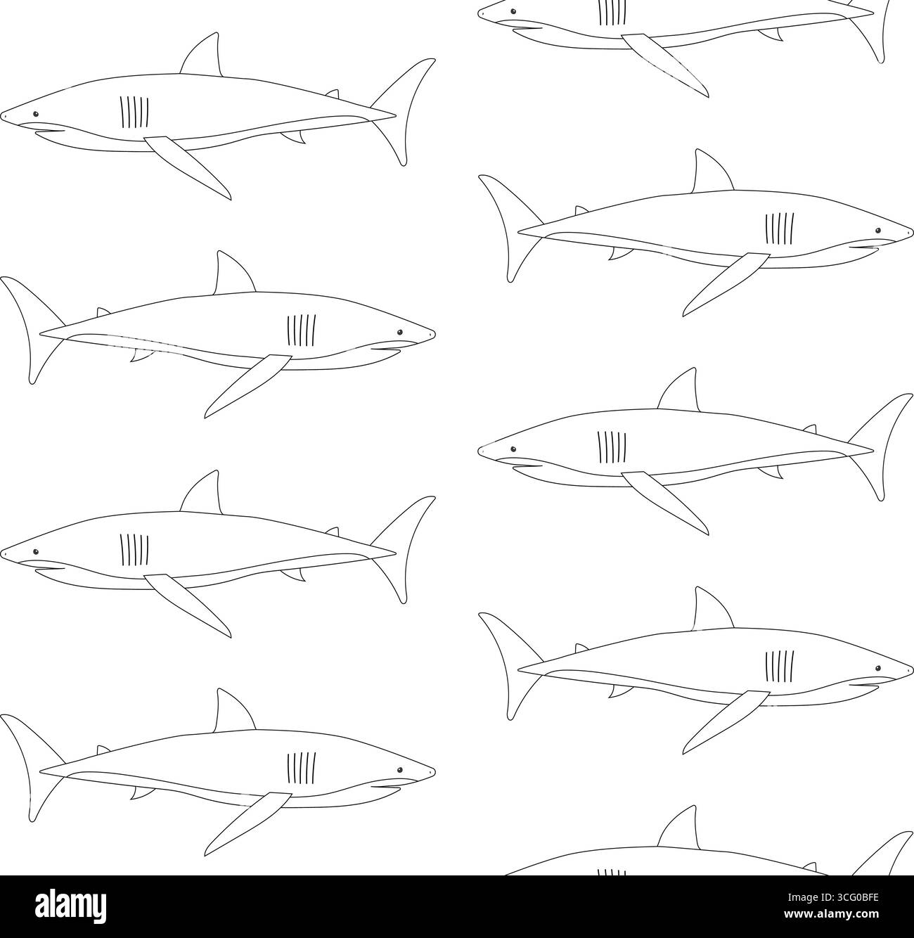 Vector seamless pattern of flat shark Stock Vector Image & Art - Alamy