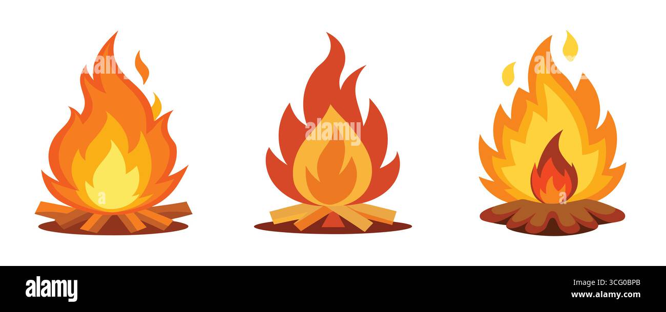 Camp fire icon cartoon Stock Vector Images - Alamy