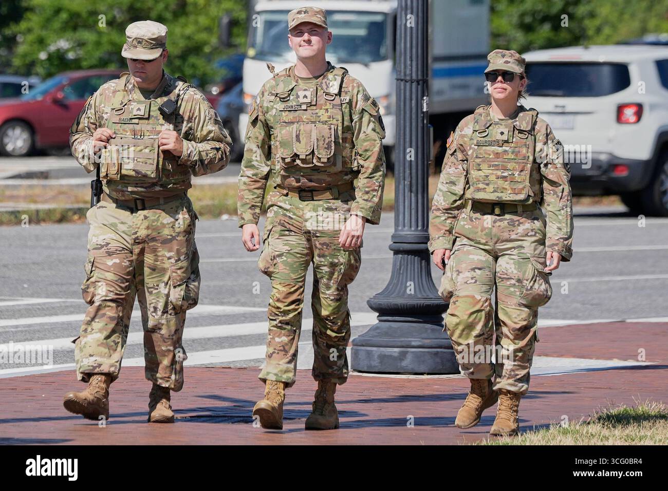 Members of the Louisiana National Guard patrol Union Station, Monday ...