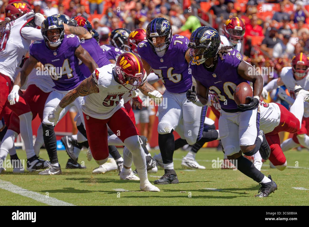 Baltimore Ravens Running Back D'Ernest Johnson (30) on touchdown run ...