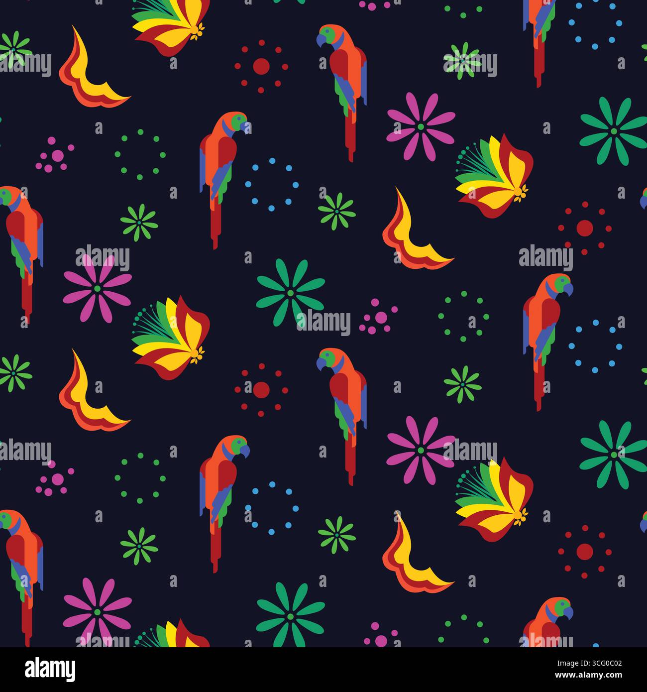 Folk floral with birds pattern design for Hispanic Heritage month ...