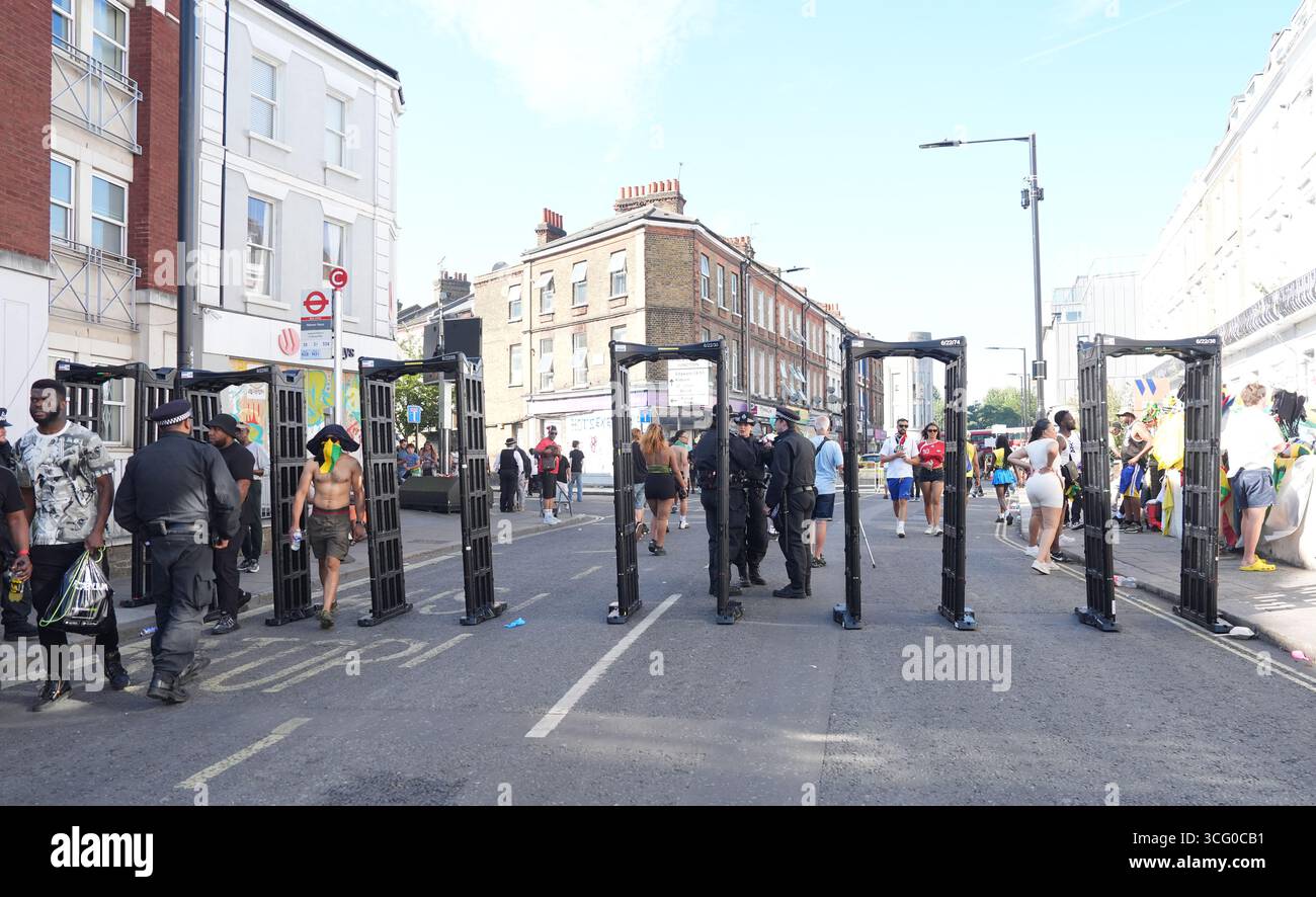A general view of knife arches at an entrance to the Notting Hill ...