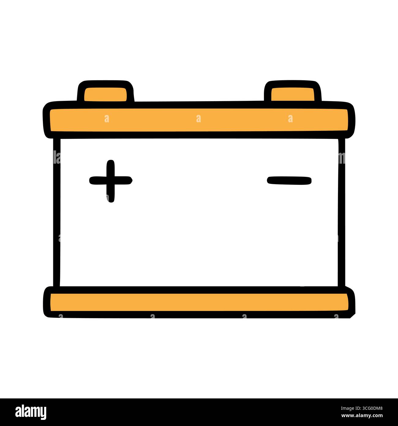 A simple illustration of a car battery with positive and negative ...