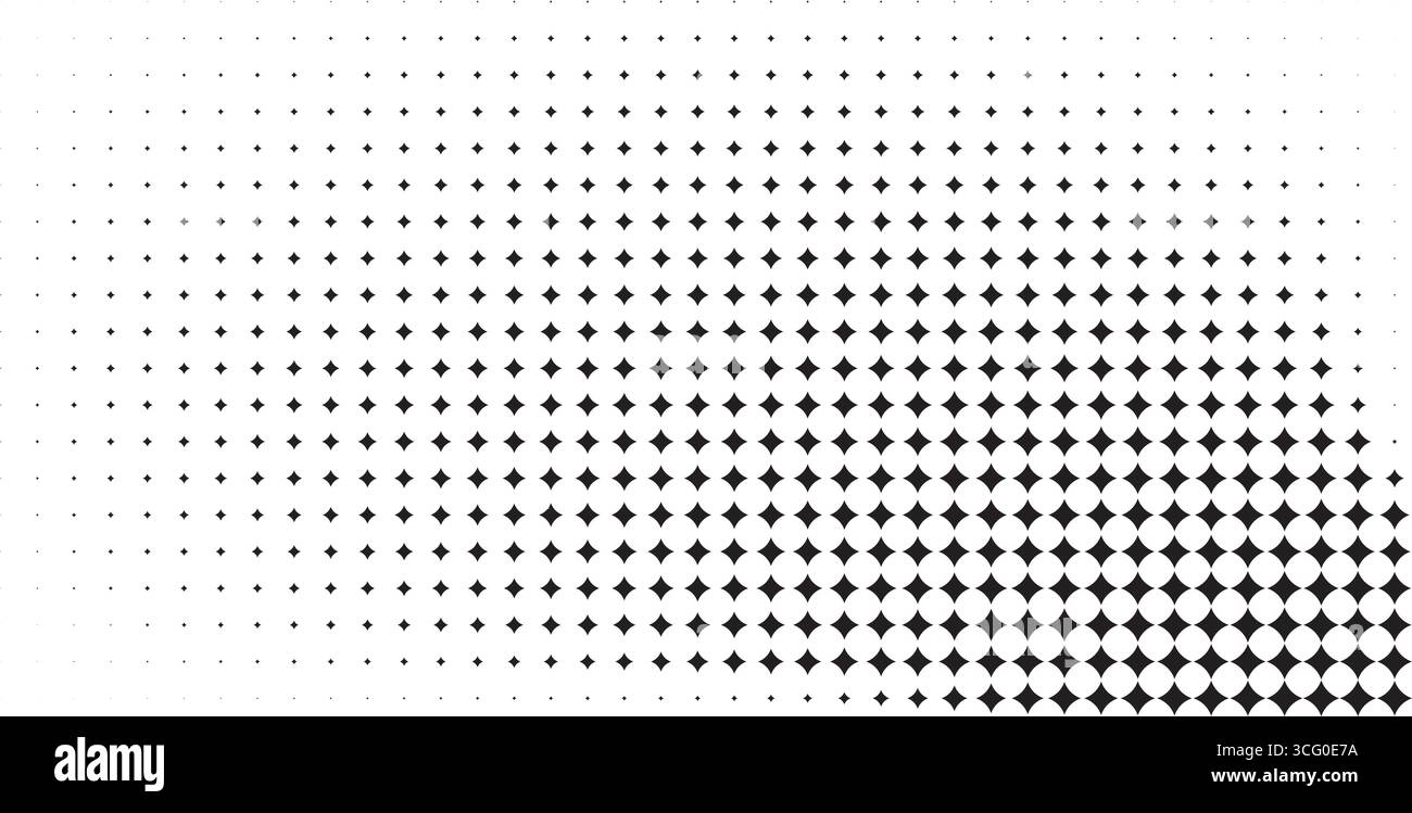 Black and white star shape halftone pattern design. Vector illustration ...