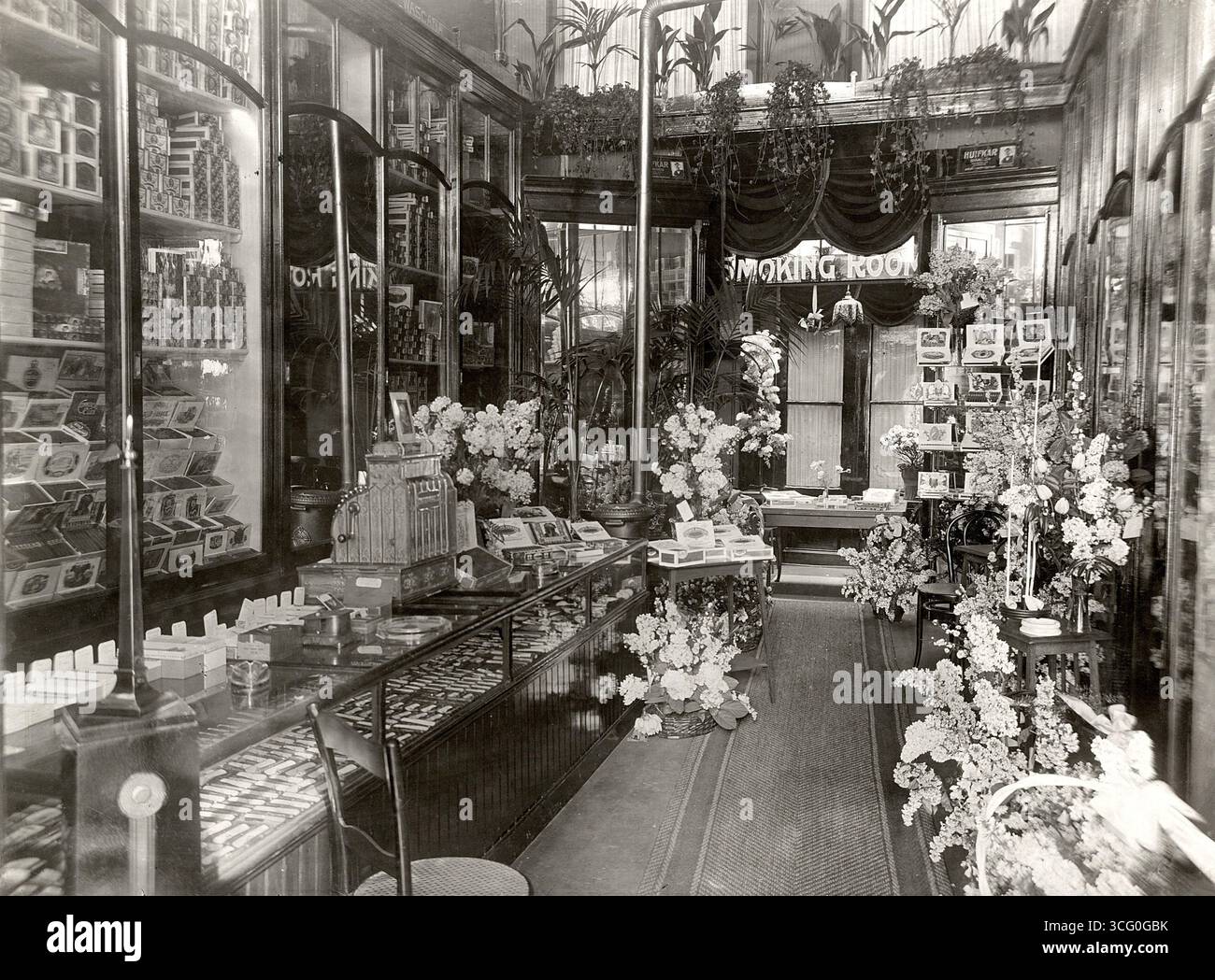 Interior of the Goote brothers' cigar and pipe shop on ...
