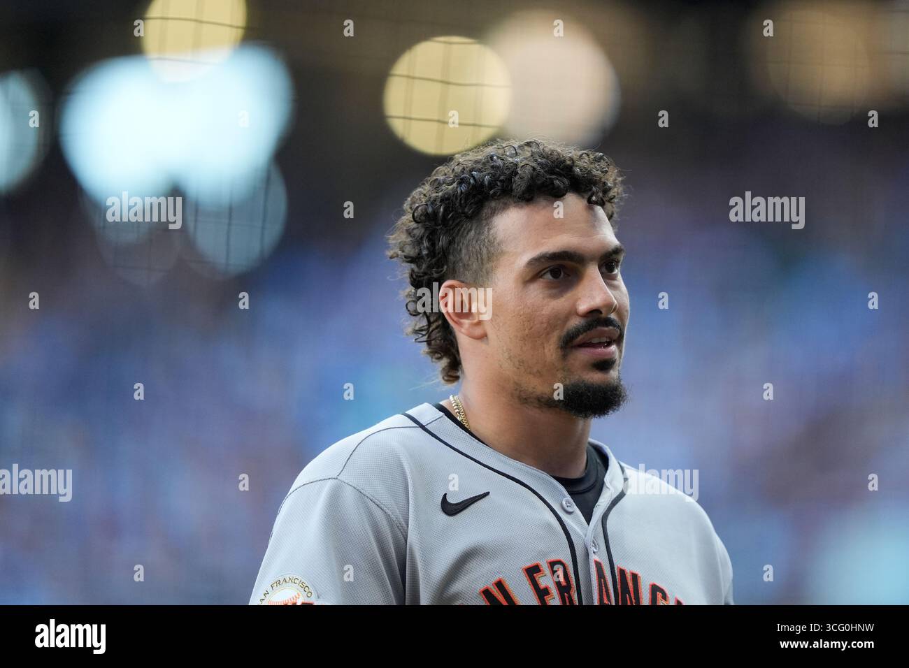 San Francisco Giants' Willy Adames looks on during a baseball game ...