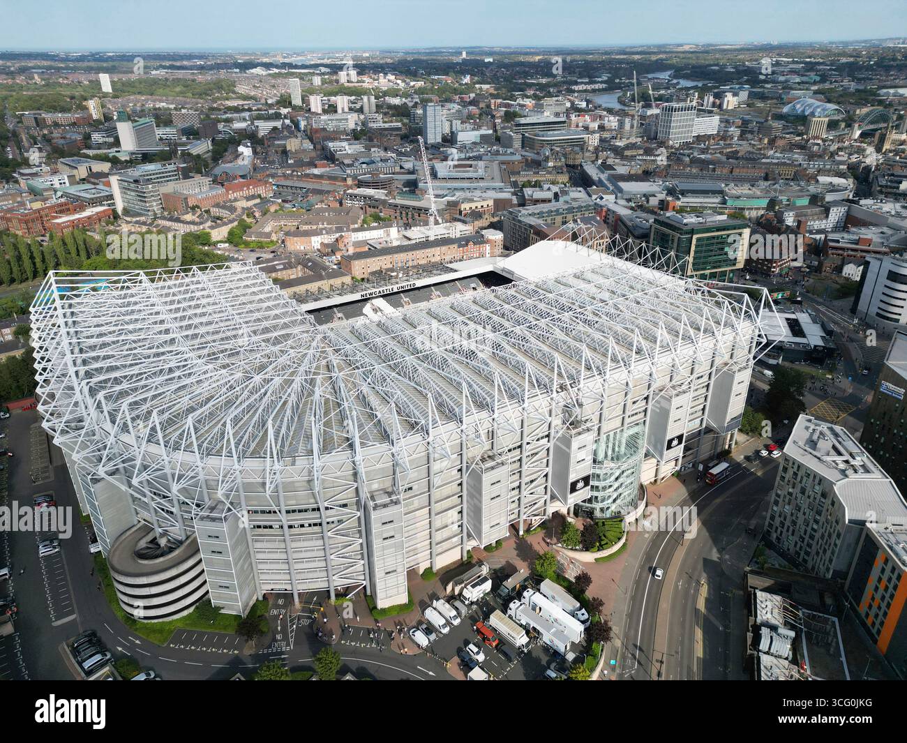 St. James' Park Staium is seen before the Premier League soccer match ...