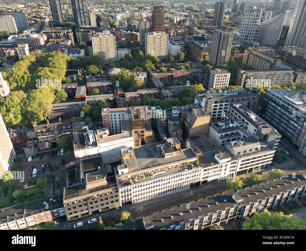 Aerial view of Whitecross Street, Old Street area, London Stock Photo ...