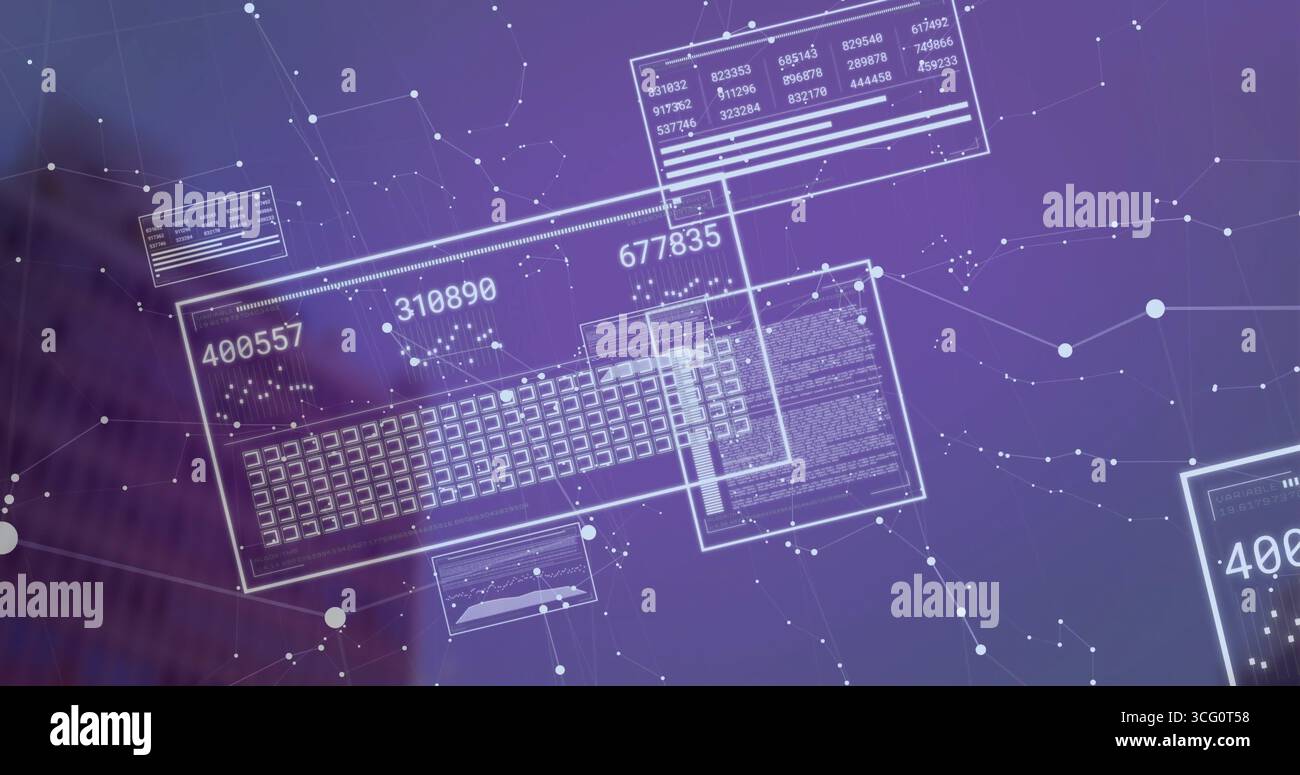 Visualizing translucent panel showing keyboard grid and data overlays ...