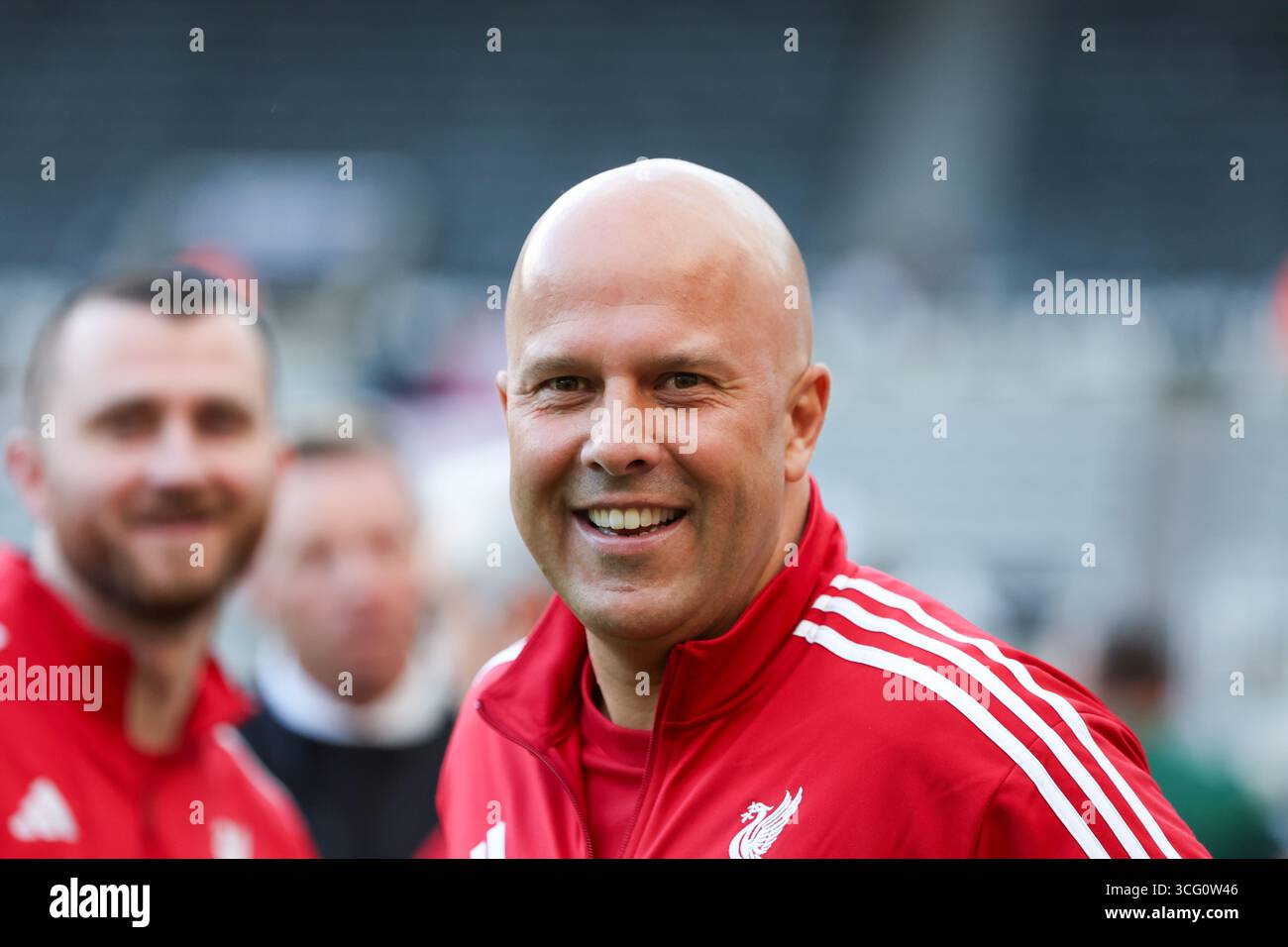Newcastle Upon Tyne, England, 25th August 2025. Arne Slot manager of ...