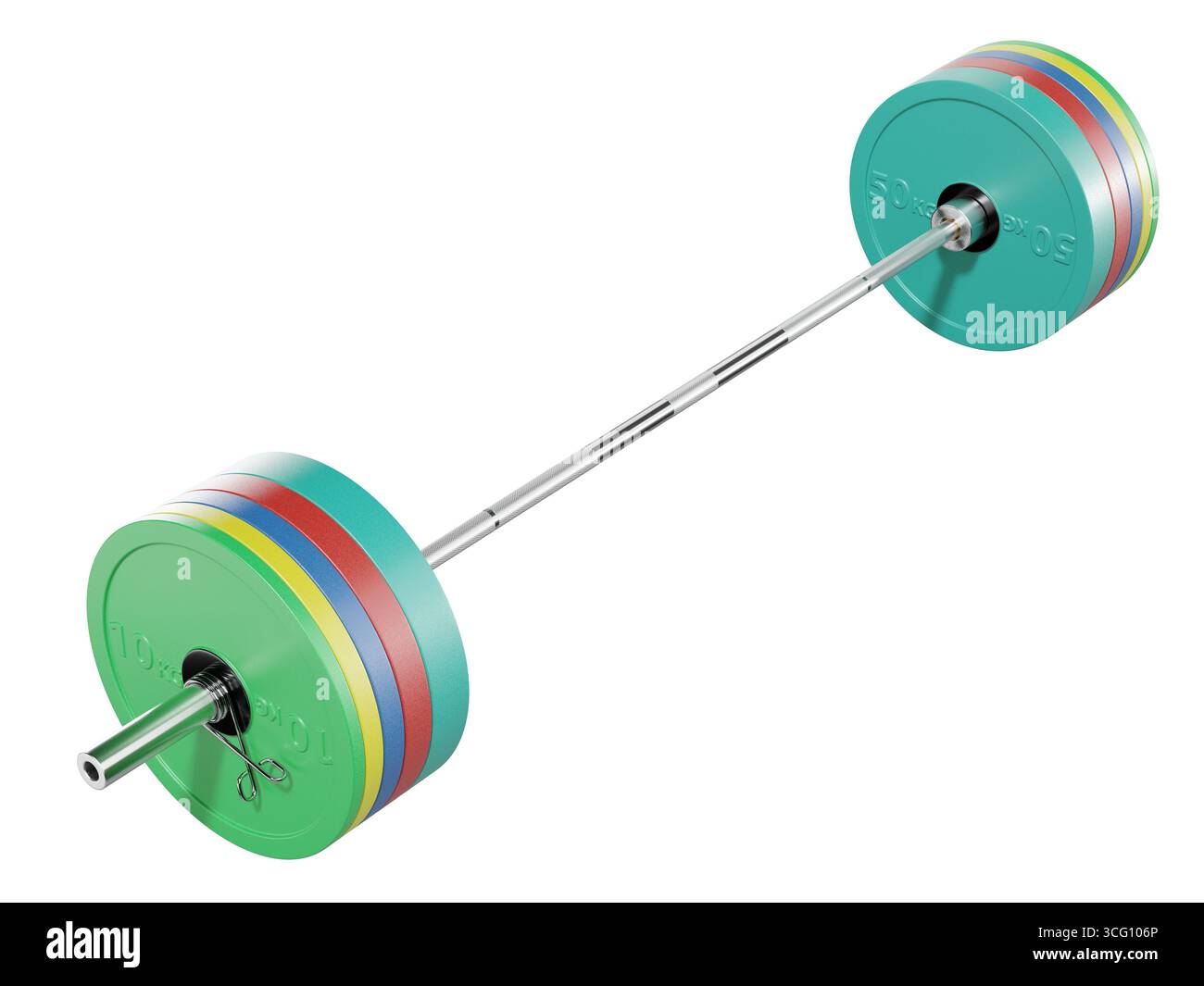 Cast Iron Olympic Adjustable Barbell with 50kg plates, weightlifting ...