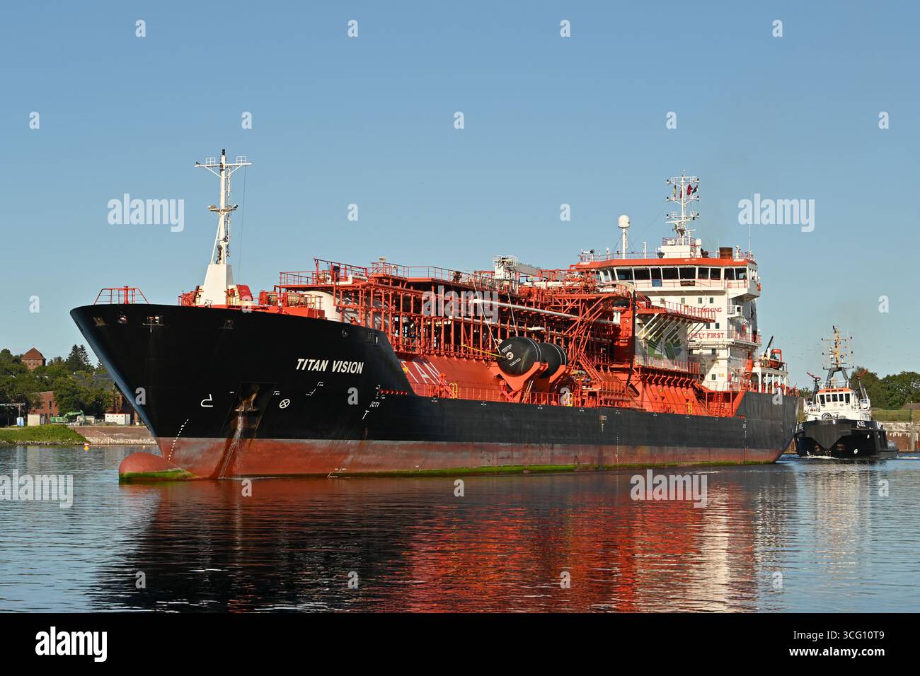 LNG Bunkering Barge TITAN VISION at the Kiel Canal after bunkering ...