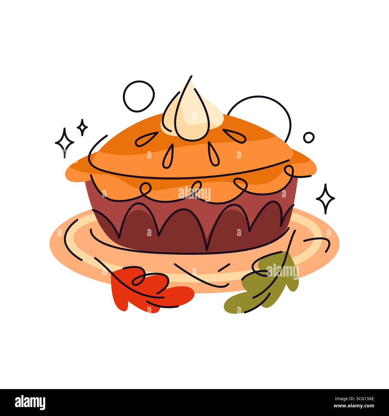 Thanksgiving pumpkin pie on Stock Vector Images - Alamy