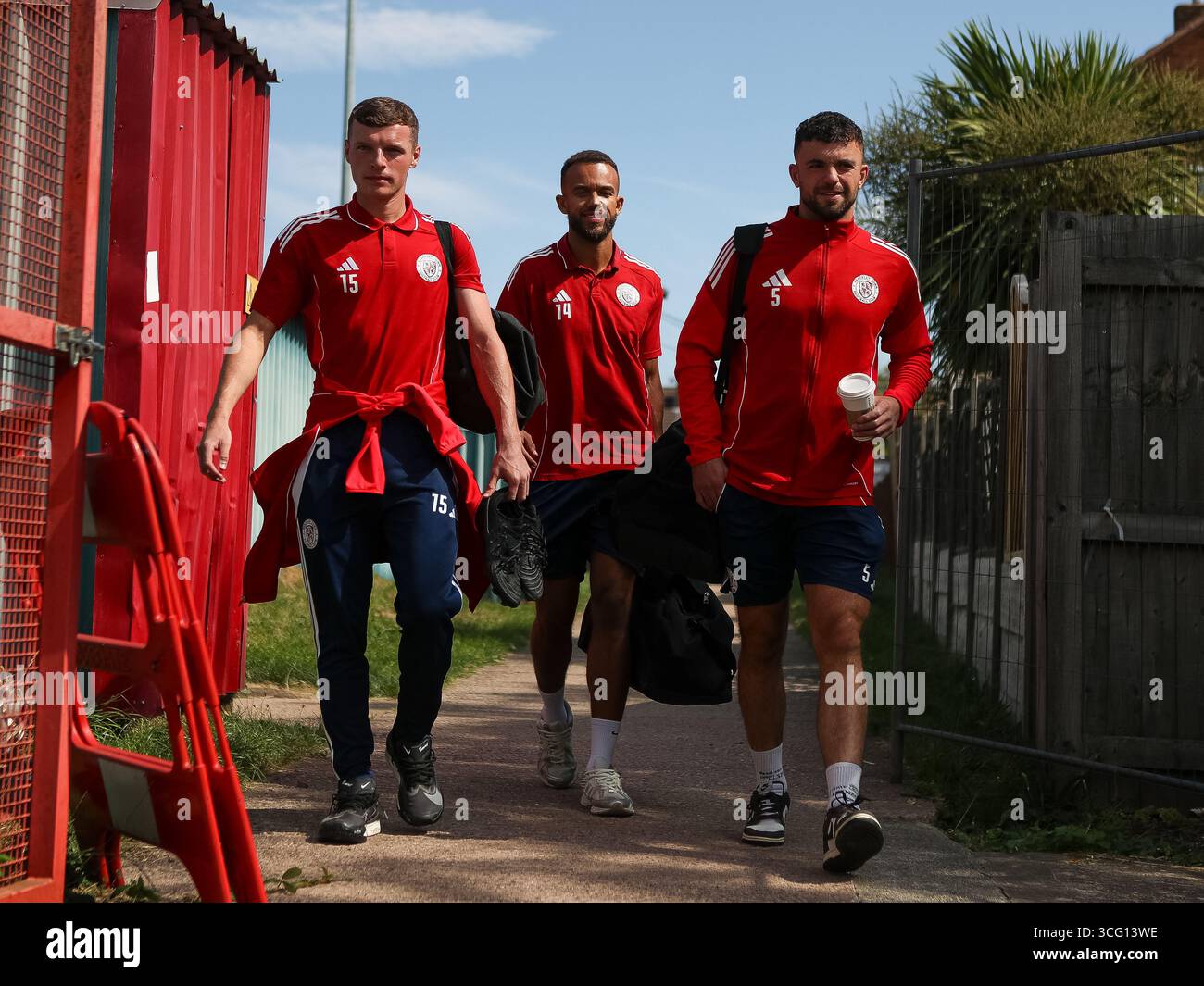 Tamworth, UK. 25th August 2025. Bailey Hobson, Kyle Morrison and Danny ...