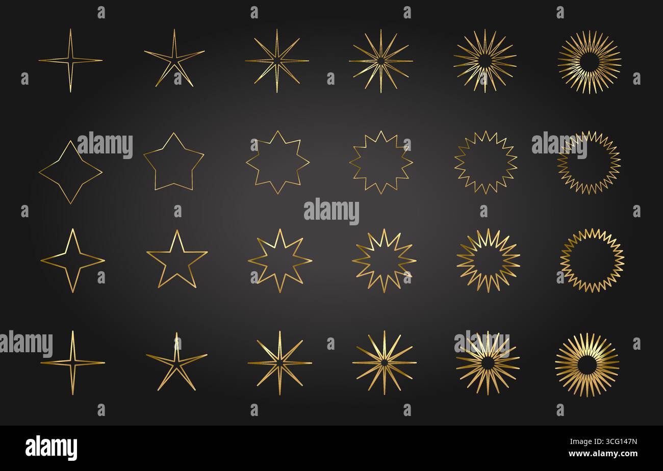 Gold Star icon set. Holiday stars art Stock Vector Image & Art - Alamy