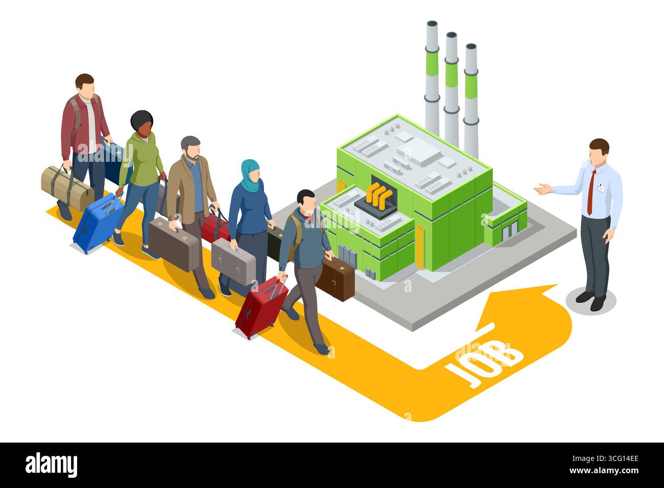 Migration and industry Cut Out Stock Images & Pictures - Alamy