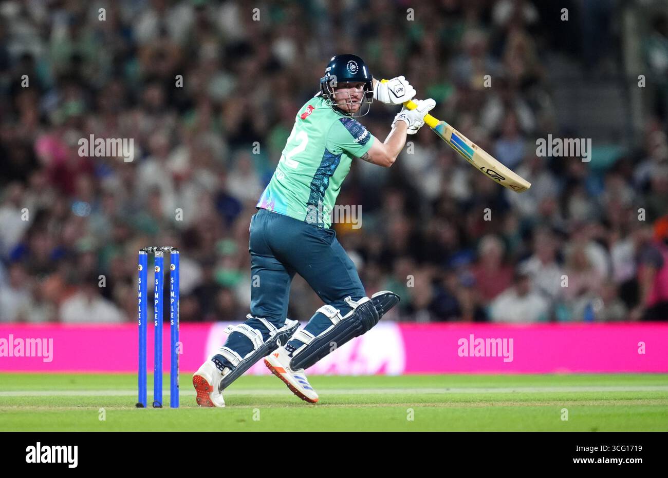Oval Invincibles' Jordan Cox batting during The Hundred Men's match at ...