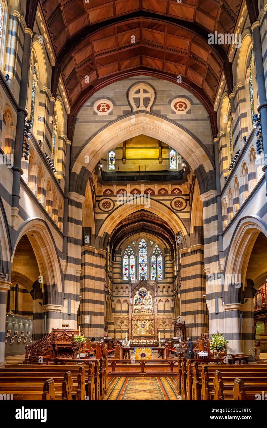 Interior view of Anglican St. Paul’s Cathedral with ornate arches ...