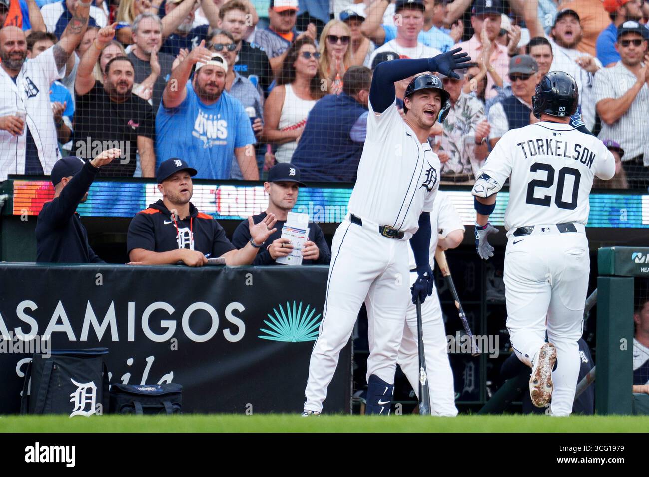 Detroit Tigers' Dillon Dingler and Spencer Torkelson (20),right ...