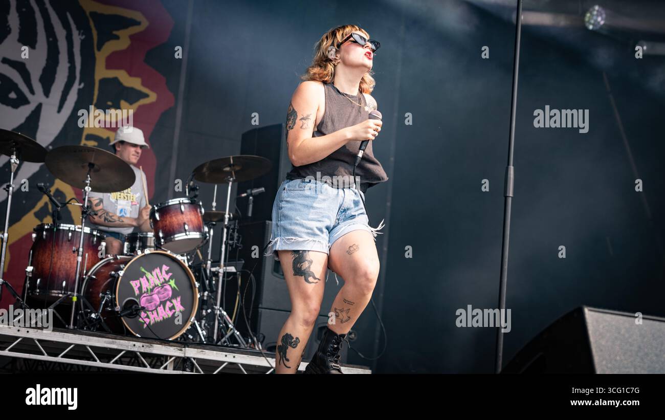 Panic Shack at Beautiful Days Festival 2025 Stock Photo - Alamy