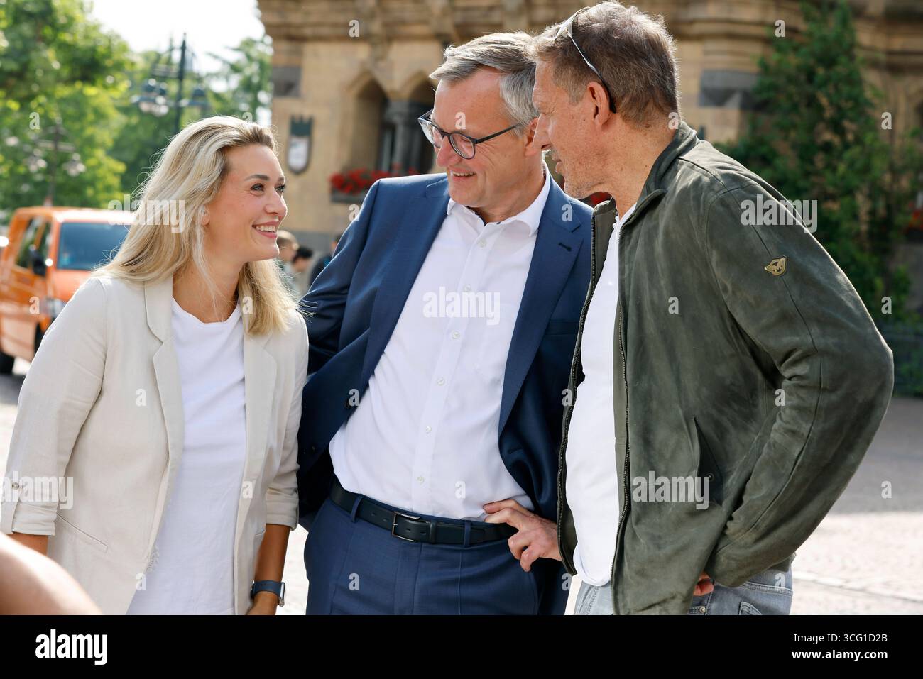 09.07.2025 Recklinghausen Ralf Möller in Re vor dem Rathaus . Er ...