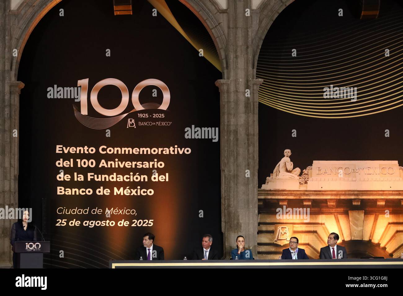 Mexico City, Mexico. 25th Aug, 2025. Governor of the Bank of Mexico ...