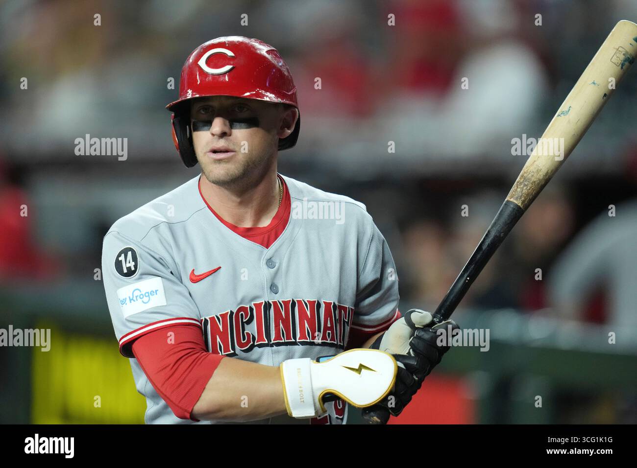 Cincinnati Reds' TJ Friedl waits his turn to bat against the Arizona ...