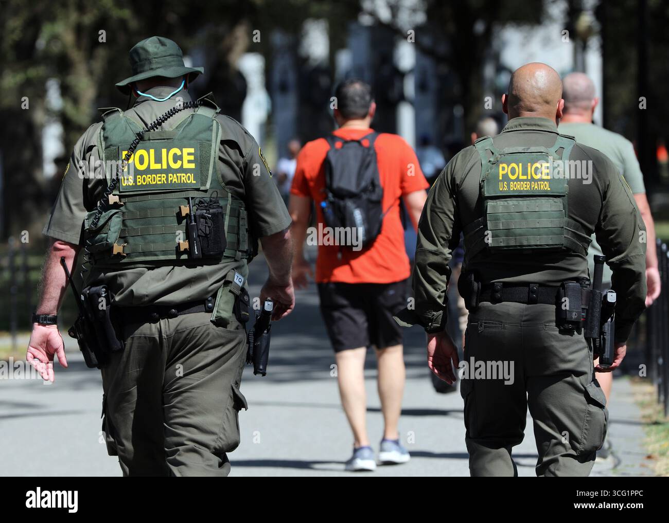 U.S. Customs and Border Protection officers patrol near the Lincoln ...